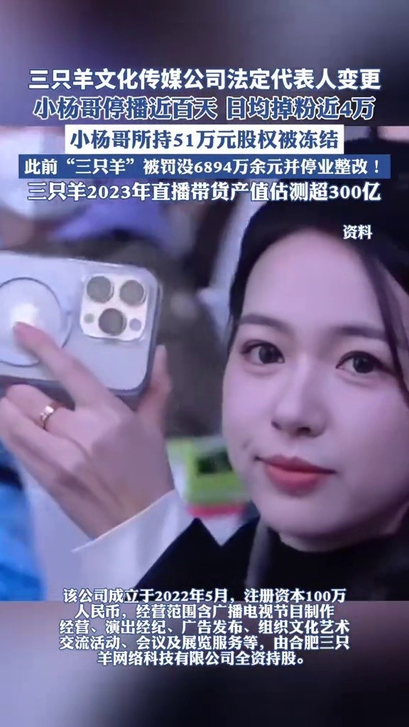 三只羊文化传媒公司法定代表人变更#小杨哥