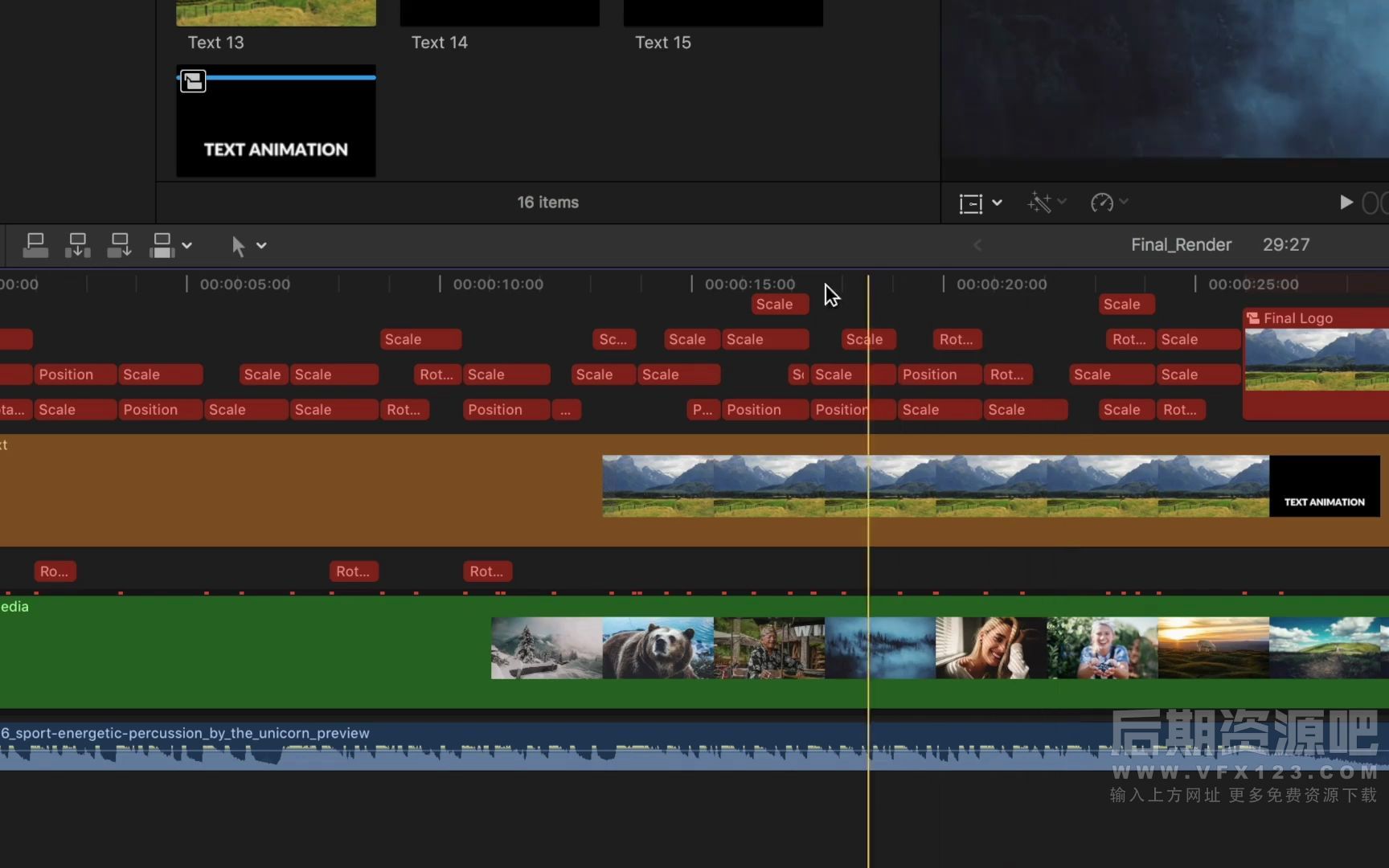 fcpx插件 打击感节奏强品牌推广宣传图文模板 支持M1M2 Energetic ...