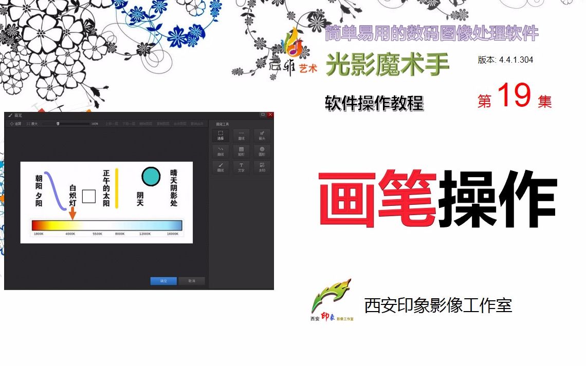 直线 曲线 形状简单操作就加到图像上了-光影魔术手教程-第19集--画笔...