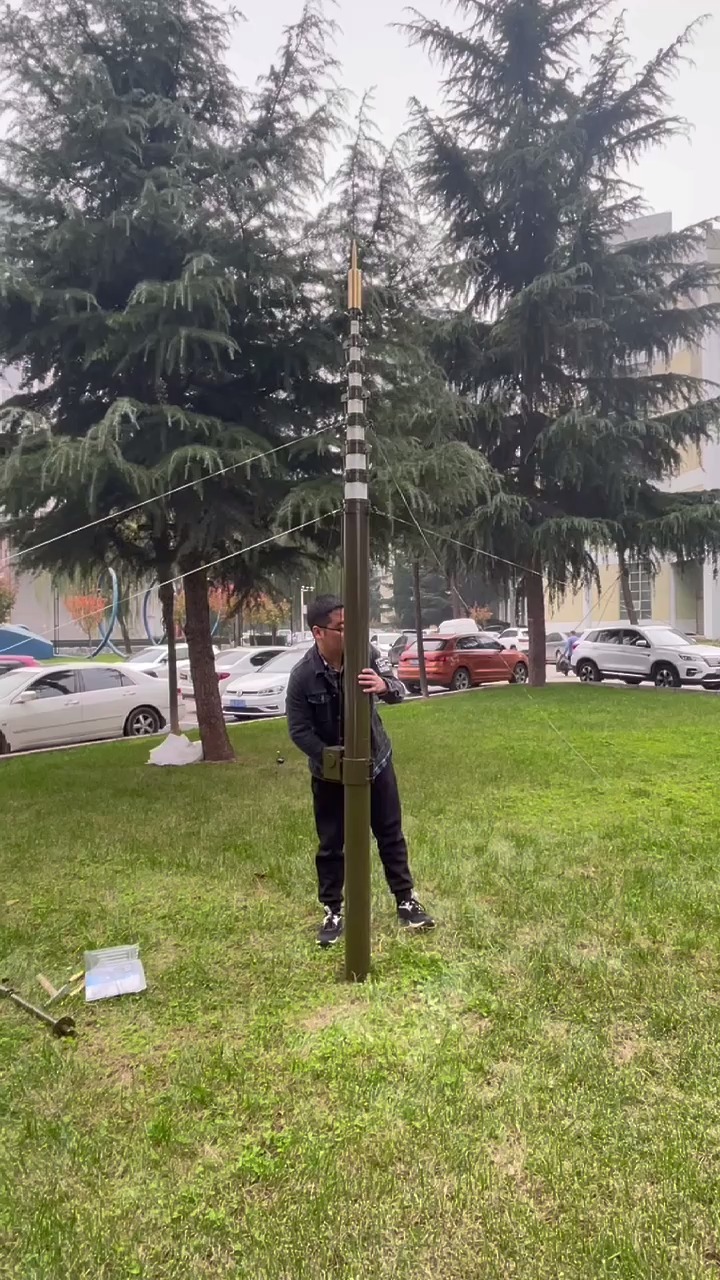 辽宁手动升降杆避雷针 15米手摇伸缩杆避雷针 电动碳纤维升降杆
