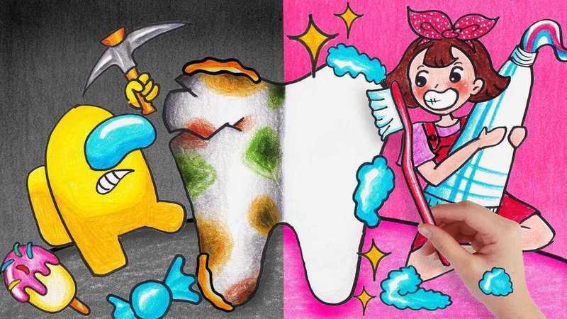 趣味定格动画:细菌正在破坏你的牙齿哦,记得勤刷牙打败顽强的细菌!...