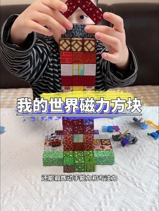 孩子心心念念的磁力方块积木终于到了,可以拼搭出上百种造型,还可以...