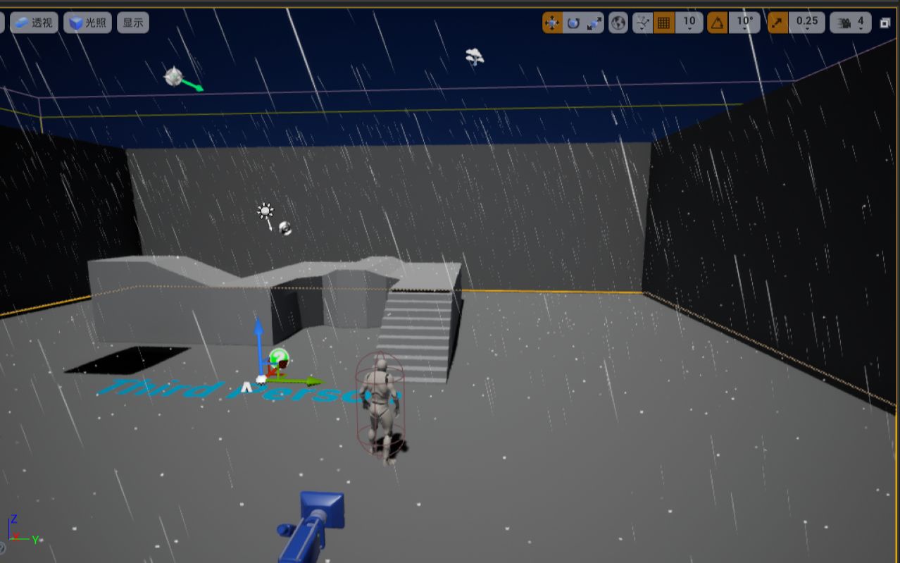 UE4 奶瓜模拟下雨效果粒子