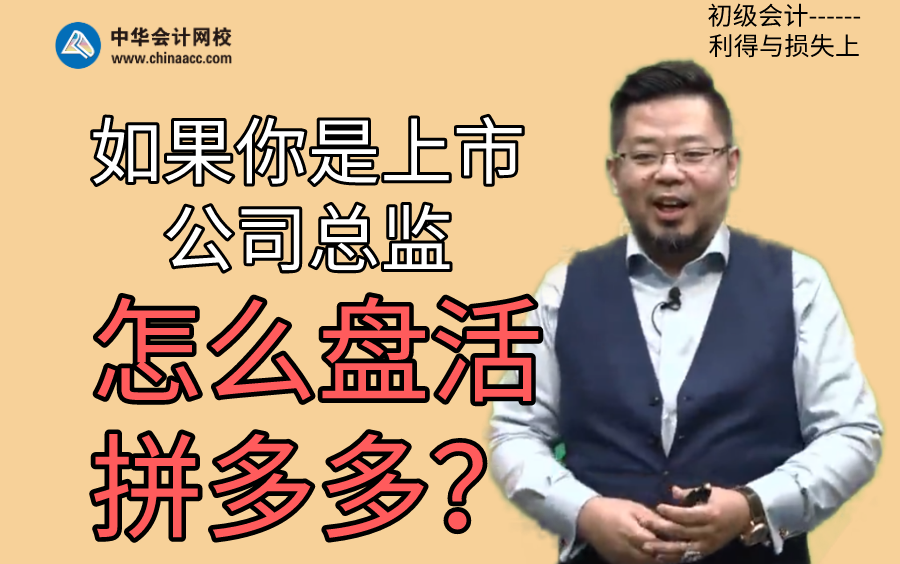 【如果你是上市公司总监,你怎么盘活拼多多?】利得与损失上(初级会计)