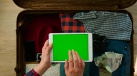 高清特写绿布可抠像使用平板电脑视频素材