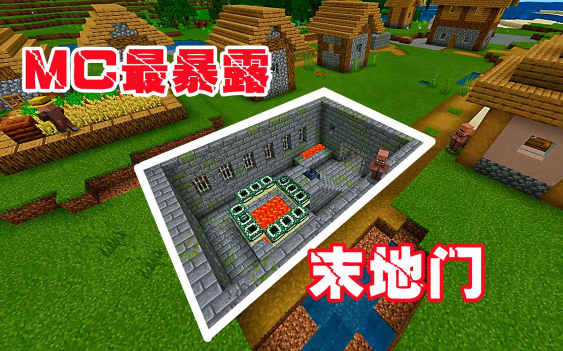 末地传送门和图书馆直接露在村庄地面的种子,不可思议【我的世界】