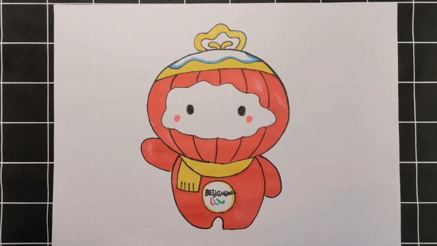 冰墩墩雪容融简笔画,超级简单好画,关注走一波呗