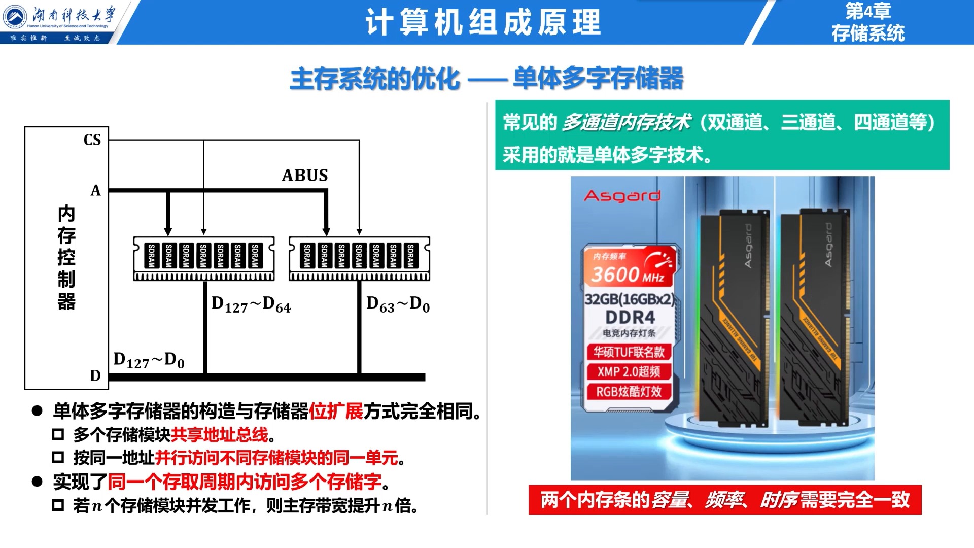 4-6-2 主存系统的优化 —— 单体多字存储器(无字幕版)