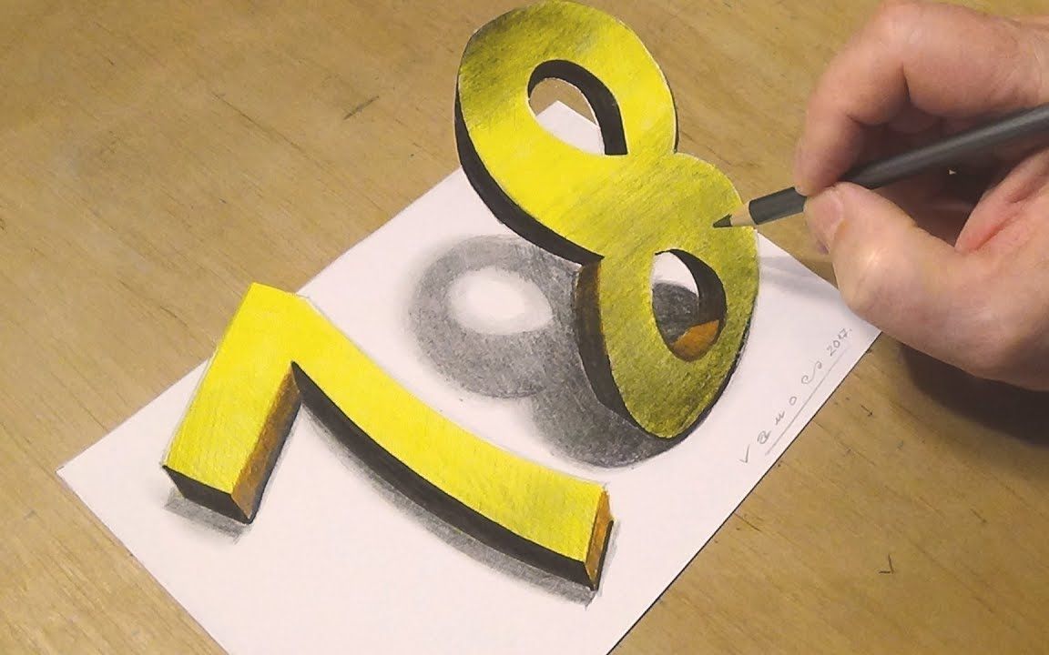 我也能画个“7788”,3D素描画家教你最简单的两个数字画法