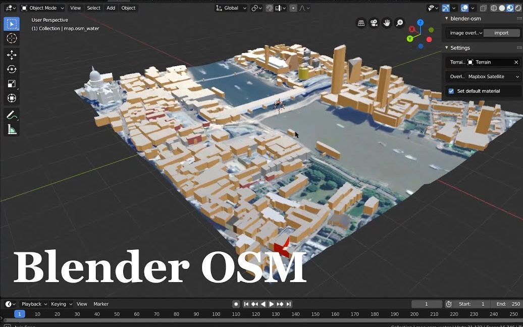 【设计师加油站】景观 城设的福利:在Blender中的OSM 开源地图 Open...