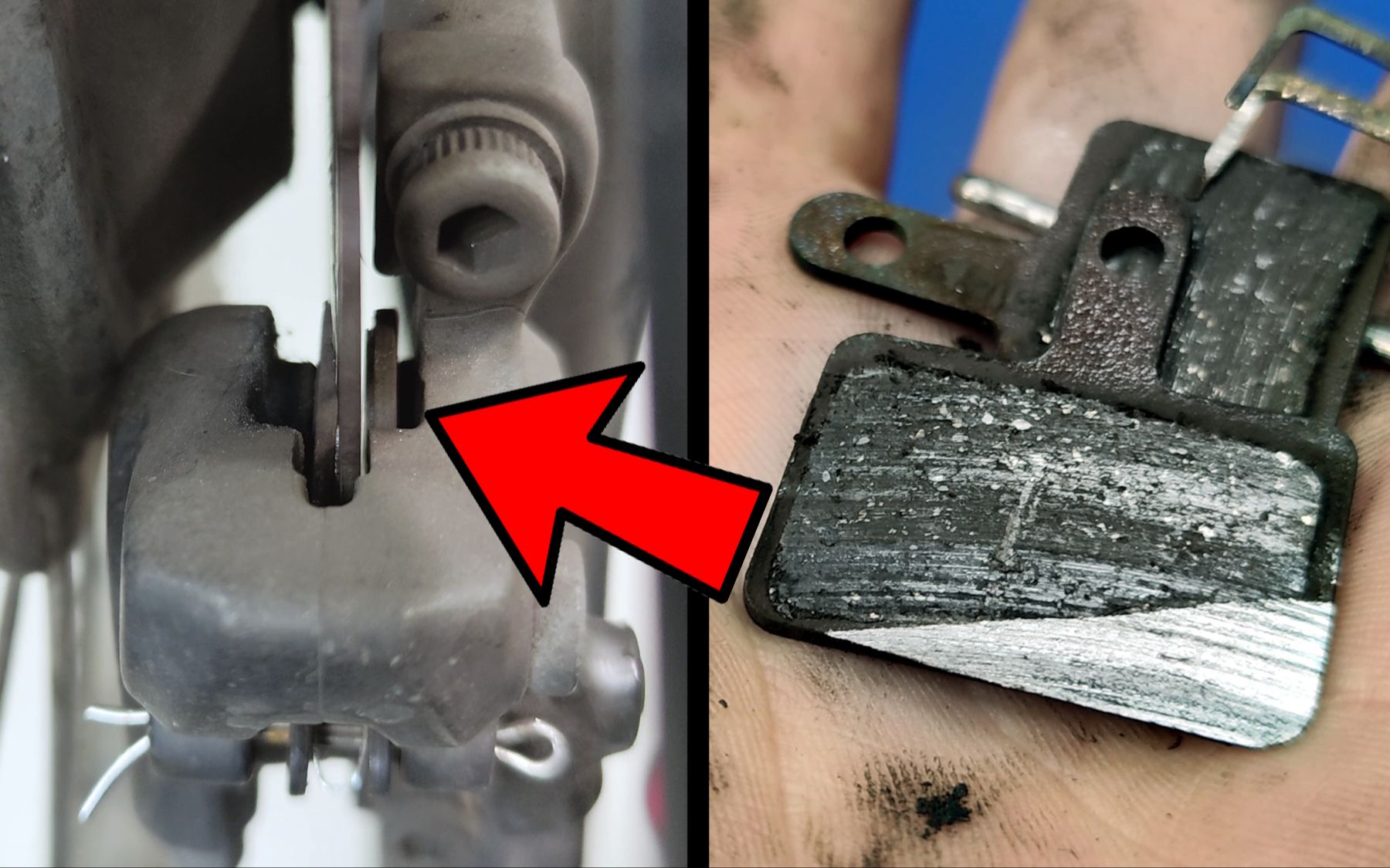 自行车刹车片坏了。 自行车刹车片的更换、清洁和调整