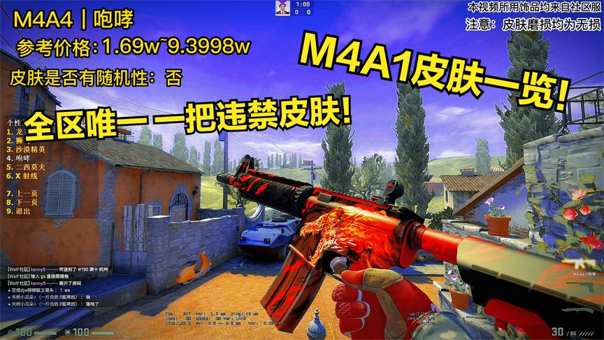 CSGO:M4A1皮肤一览,游戏唯一一把违禁皮肤!