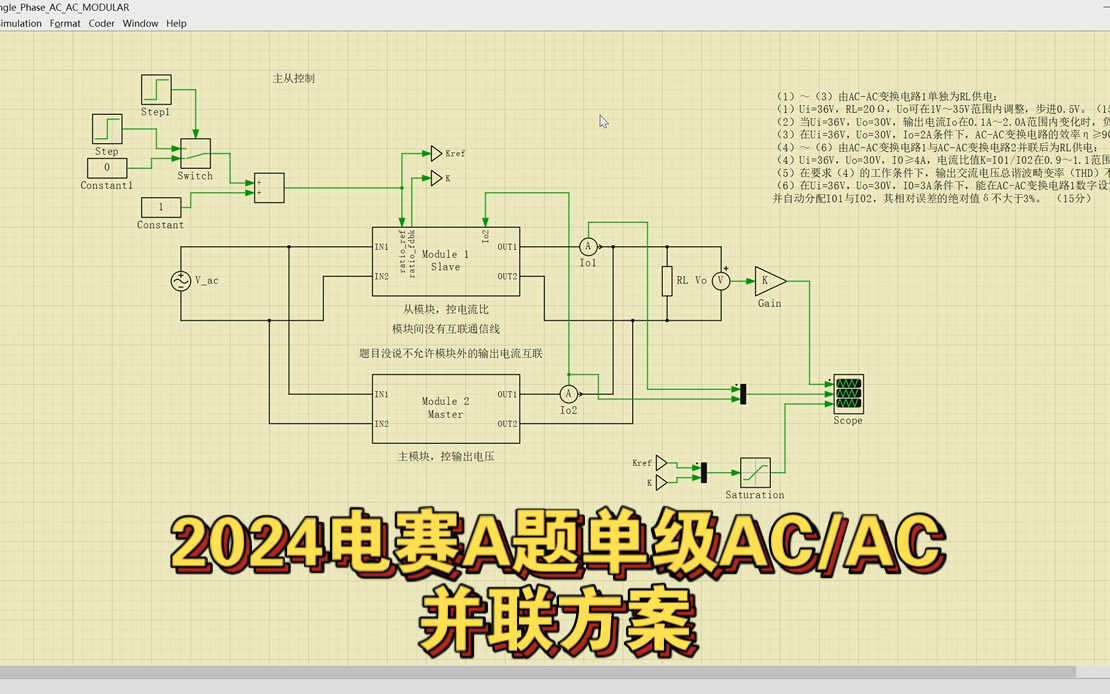 2024电赛A题单级AC/AC并联控电流比值方案