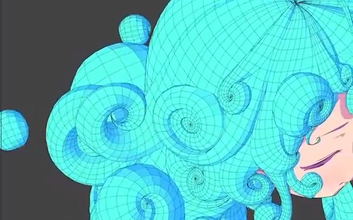 【Blender/Maya】二次元卷发建模布线及制作过程思路分享