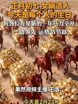 正月初七 女娲造人 今天是每个人的生日!祝各位寿星新的一年马力全开!