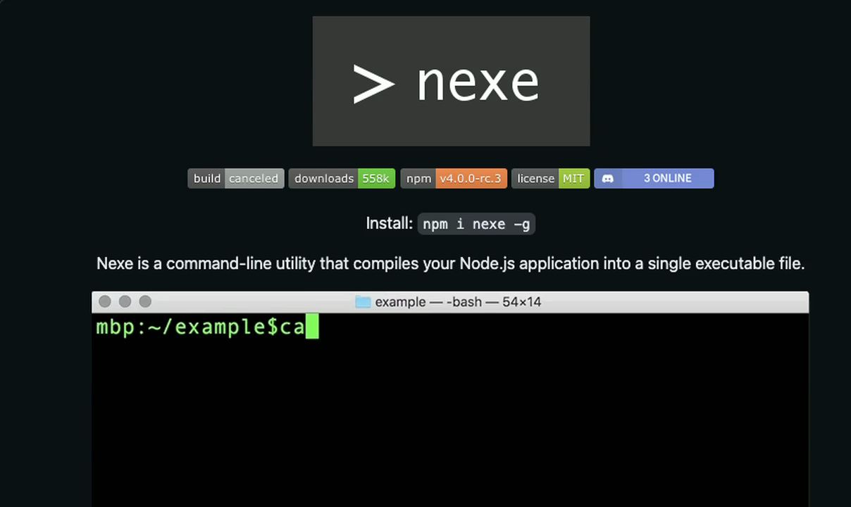 Nexe:将Node.js应用程序打包为可执行文件的工具