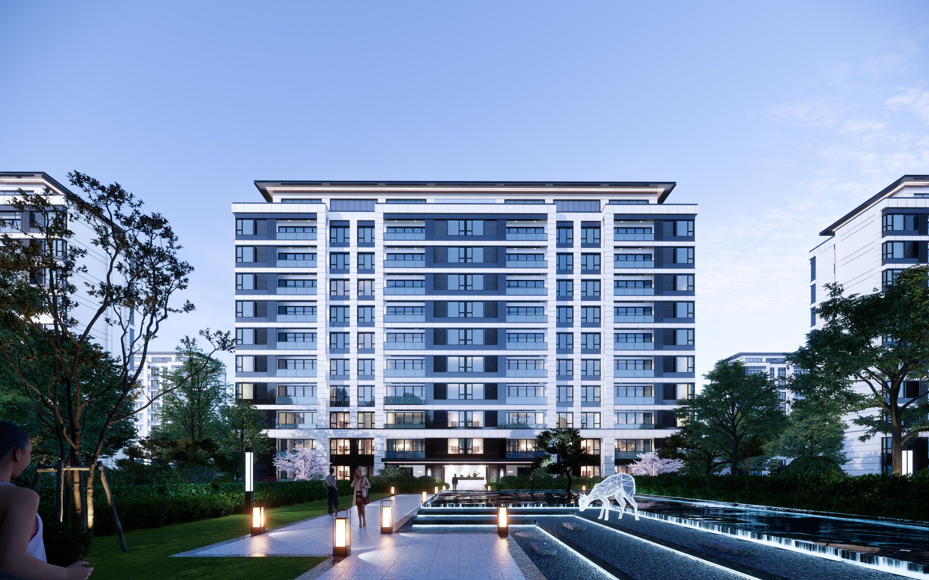 enscape住宅水景模型源文件分享,下载见简介。