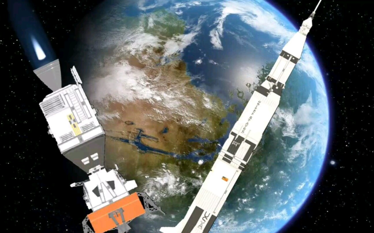 【sfs航天模拟器】高仿土星五号阿波罗十一号登月计划