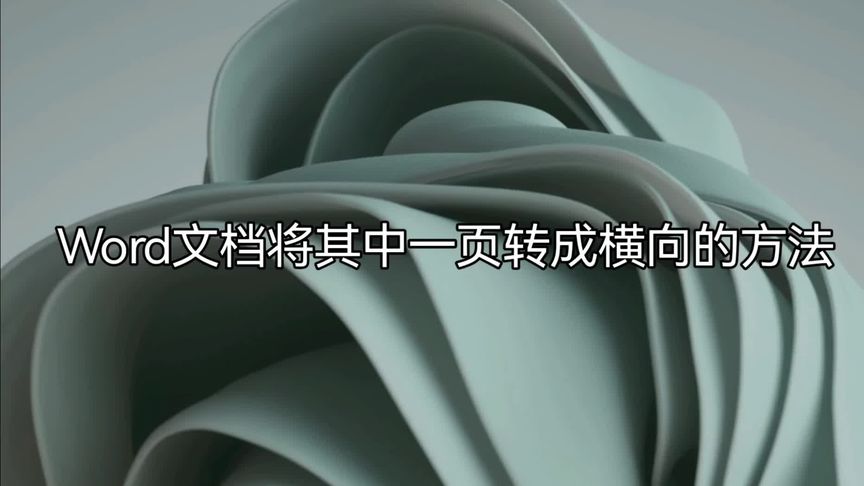 Word文档将其中一页转成横向的方法#office办公技巧 #word