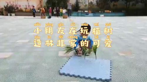 今天小朋友在植树造林户外活动好开心