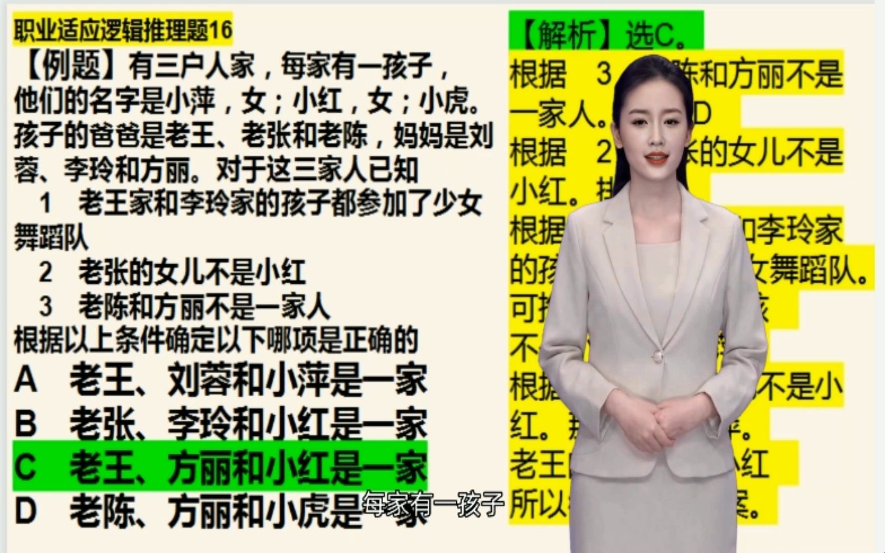 逻辑判断推理题16职业适应专题解题答题技巧之普高职单招中职对口