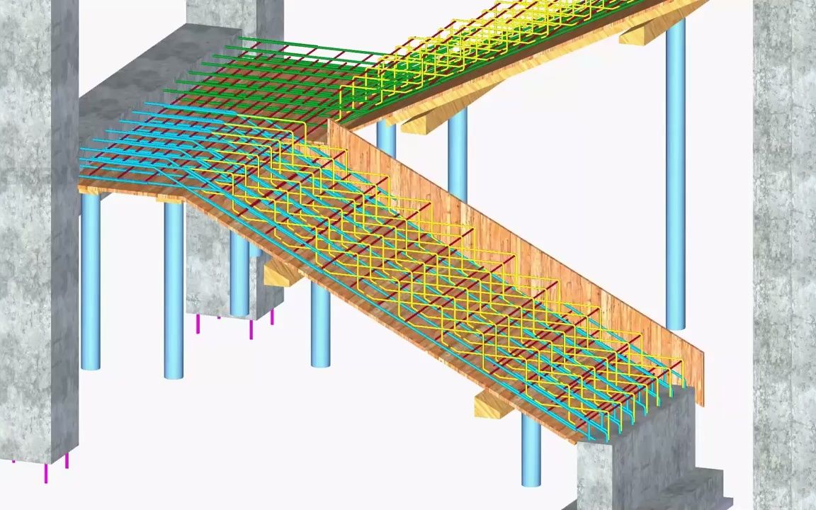 混凝土楼梯施工过程模拟