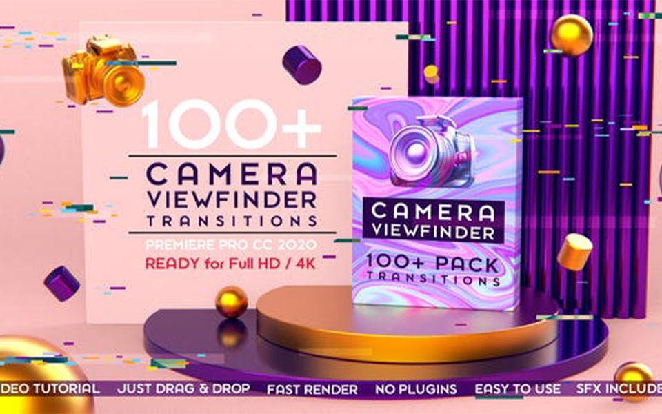 PR模板-100种摄像机对焦取景器效果转场过渡预设 Camera ...