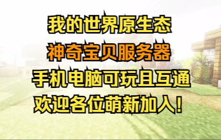 我的世界原生态神奇宝贝服务器,手机电脑可玩且互通,稳定流畅,永不删...