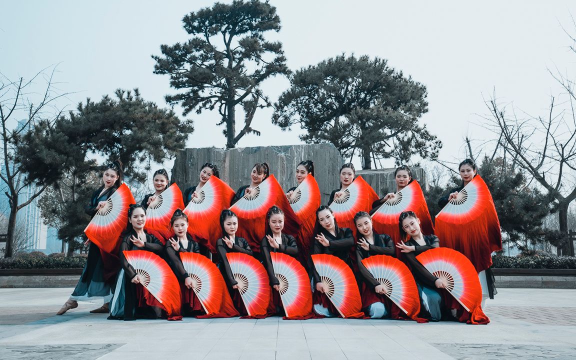 古风扇子舞《虞兮叹》古典舞群舞-【单色舞蹈】(郑州)中国舞精进班
