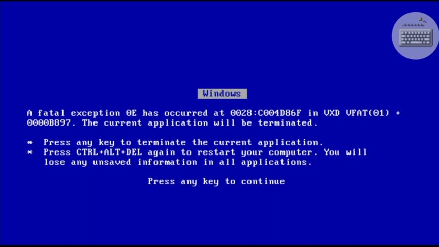 这次把windows98模拟器的电脑给整蓝屏