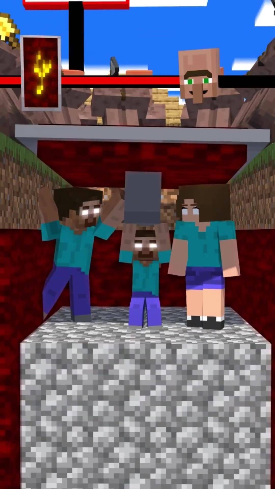 我的世界:帮Him一家逃离村民的追击!