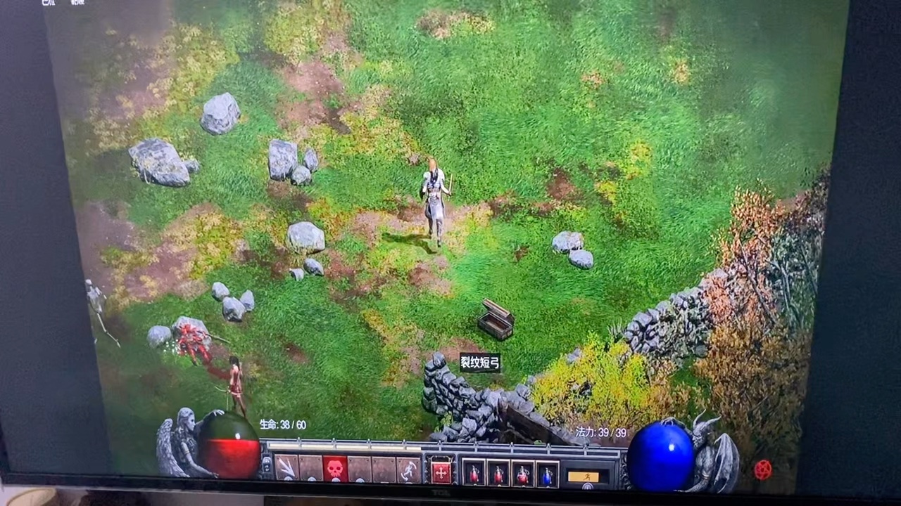 用switch连接电视玩玩暗黑2!感觉一般吧!不咋滴!