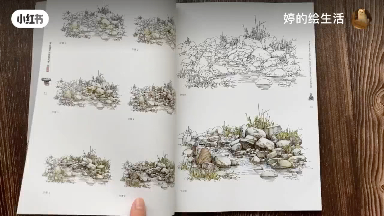 ...克梁手绘景观元素这本书虽然是马克笔上色,但是对于钢笔画植物技法...