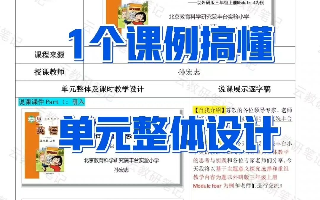 学习笔记《主题引领下的小学英语单元整体教学问题及策略——外研版...