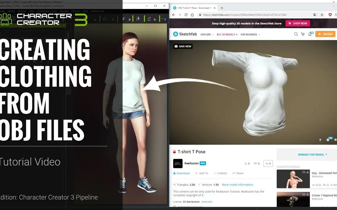 Character Creator 3 3教程-从OBJ文件创建服装