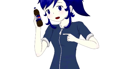 喝汽水撑大肚子的小女孩