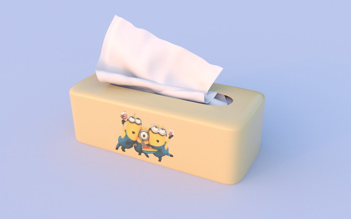 【c4d教程】软萌萌小黄人抽纸盒制作