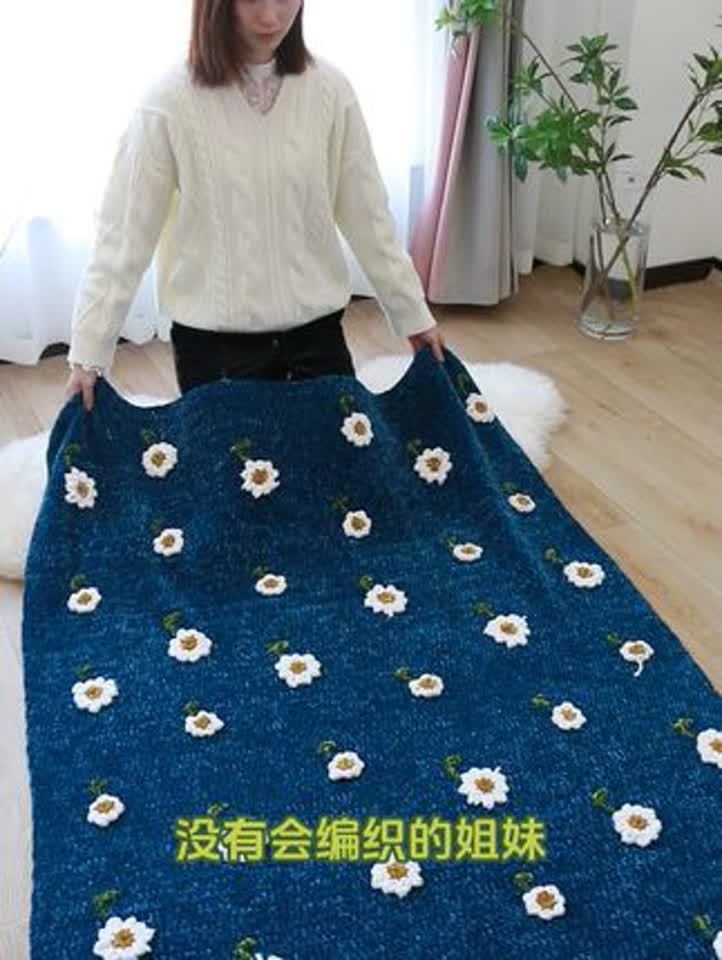 新手也能轻松学会的超美家居毛毯~#手工diy毛线编织 #钩针编织 #家居...