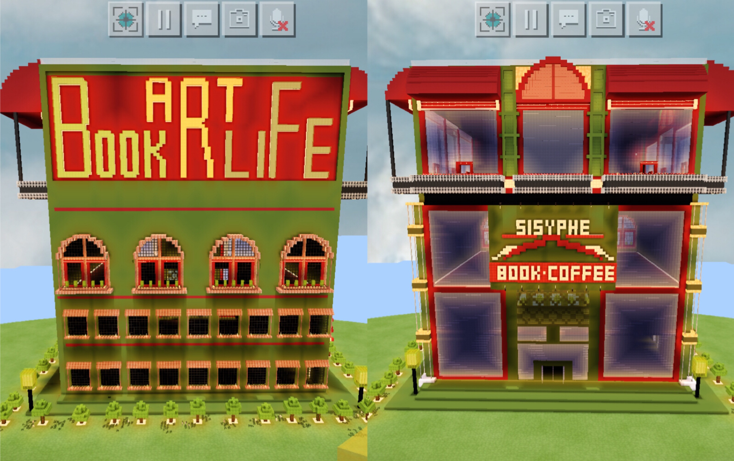 【皮蛋城市】《我的世界》现代建筑 咖啡店!书店外观!下一期出内饰!...