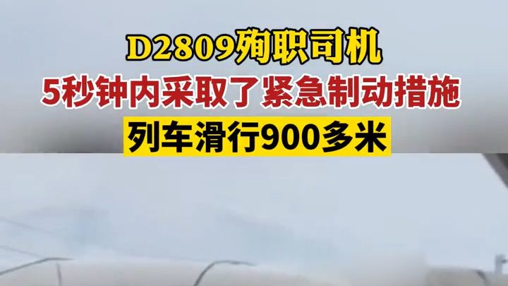 D2809车载数据分析:殉职司机5秒内采取了紧急制动,列车滑行900多米