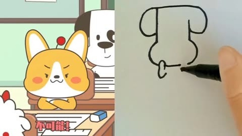 简笔画:原来被藏在桌子下面啦