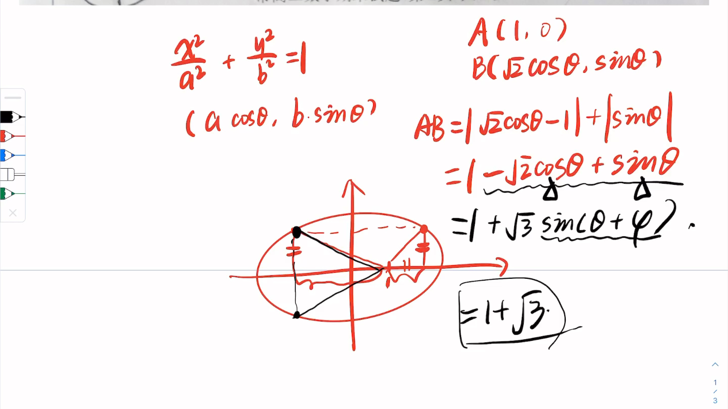 【解几真题】【解几技巧】为什么椭圆的参数方程必须会