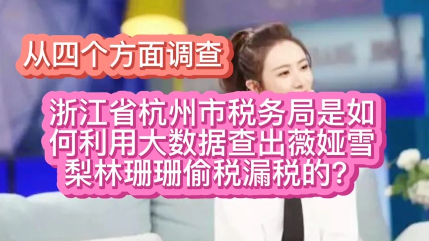 杭州市税务局是如何利用大数据查出薇娅、雪梨偷税漏税的?