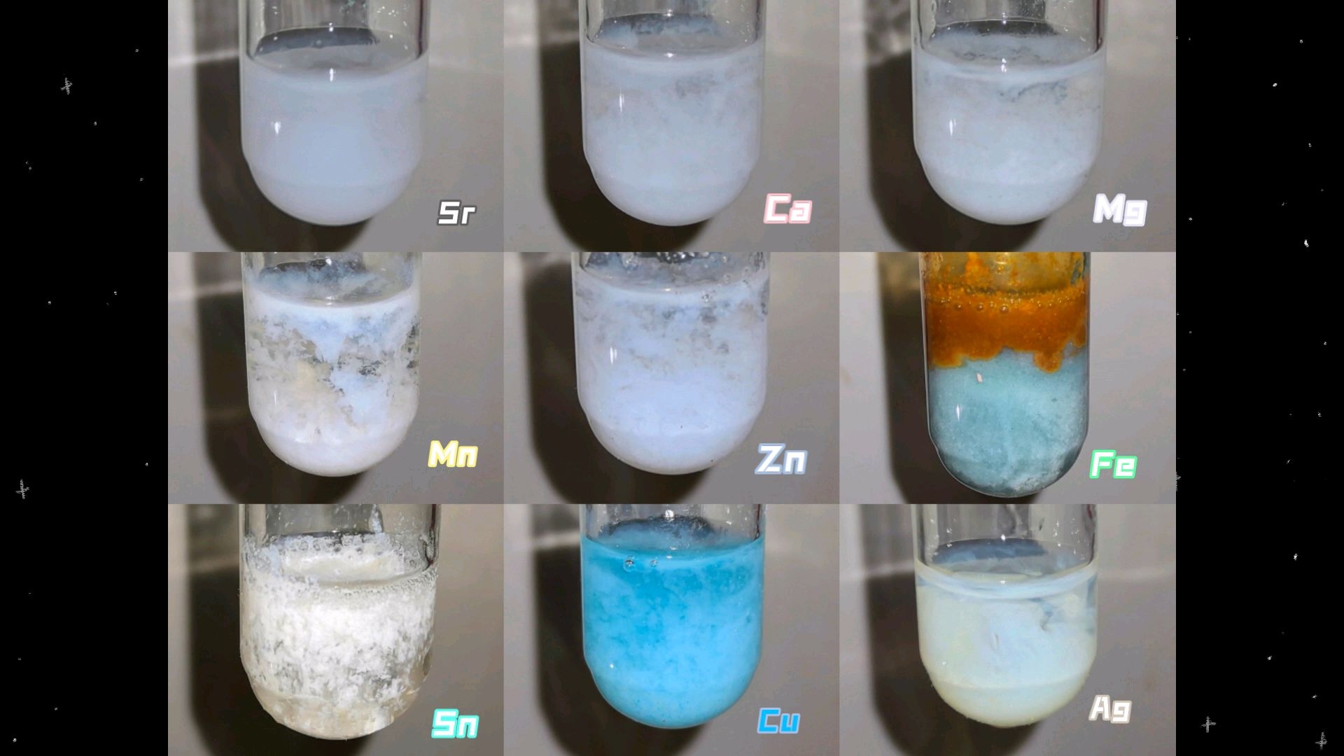 10种金属的碳酸盐沉淀