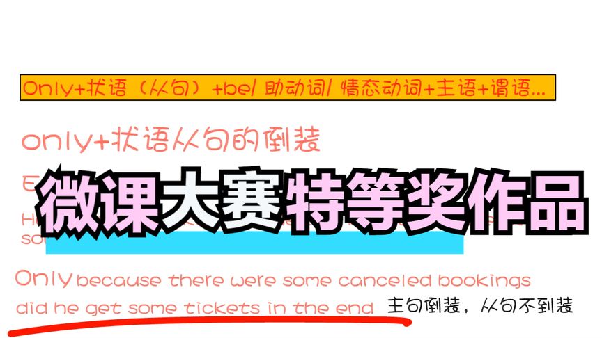 微课大赛特等奖作品(only在倒装句中的用法)