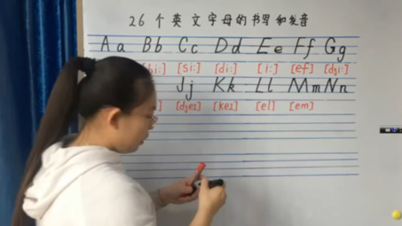 26个英文字母的书写和发音