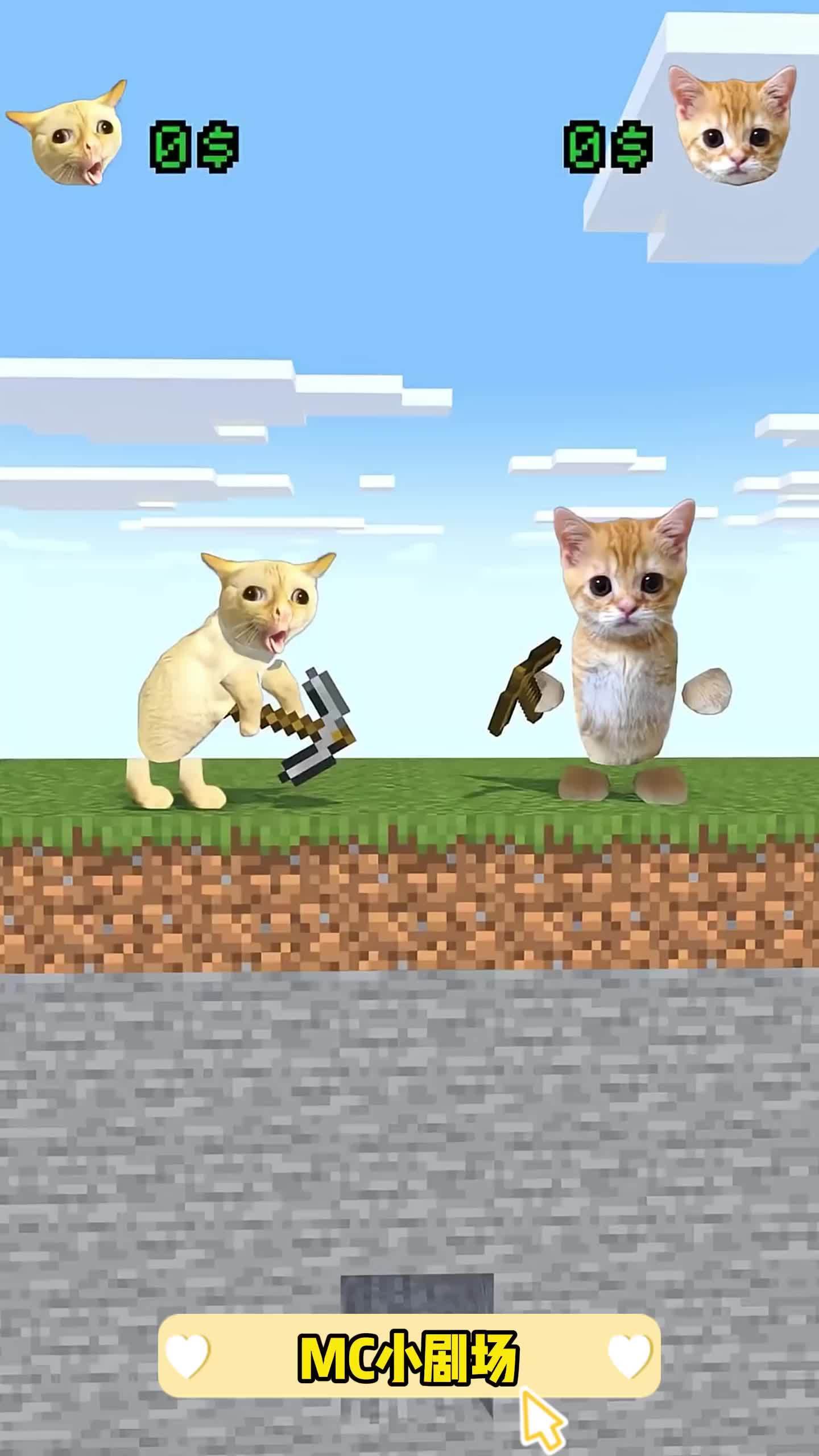 我的世界:哪只小猫能挖到更多钻石?
