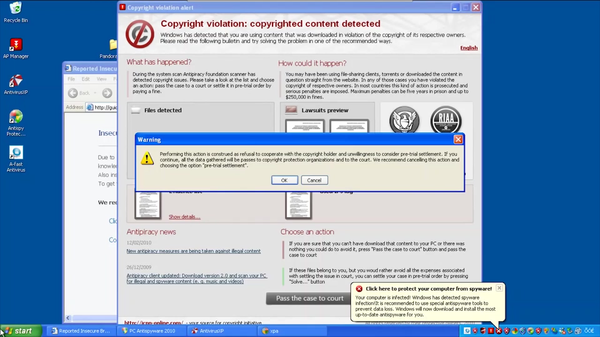 ...【电脑病毒作死实验】在虚拟机XP上运行各种伪装成杀毒软件的恶意...