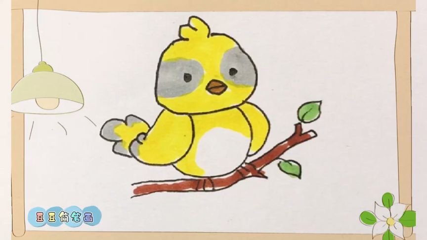 儿童益智简笔画启蒙,森林中的可爱小鸟