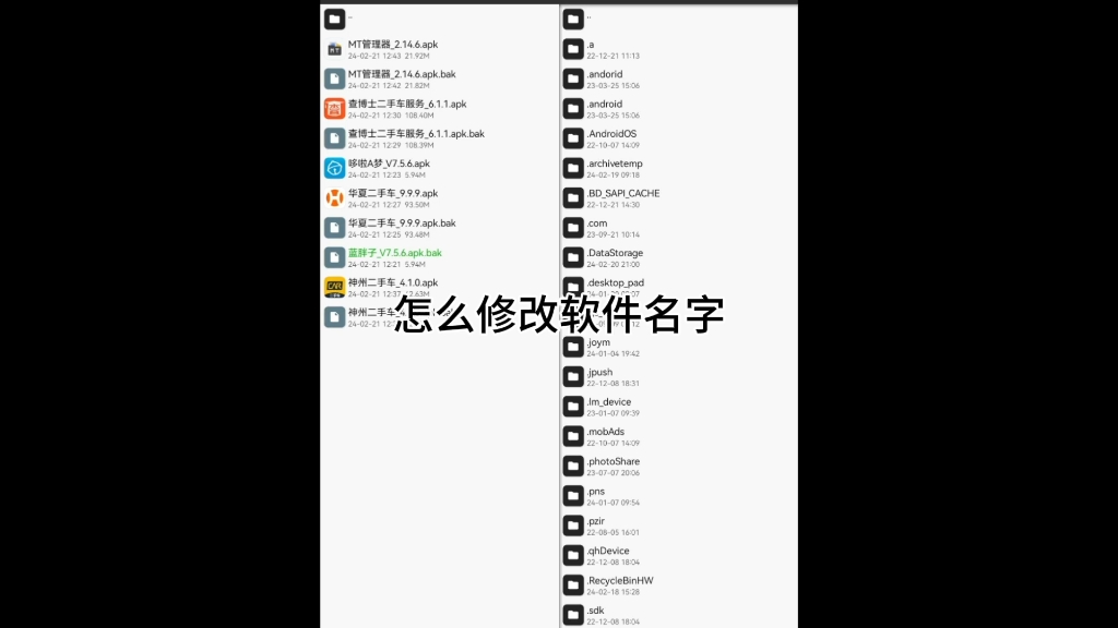 怎么才能修改软件名字?